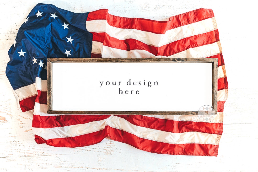 12x36 Blank Farmhouse Sign | American Flag and Patriotic Theme | Wood ...