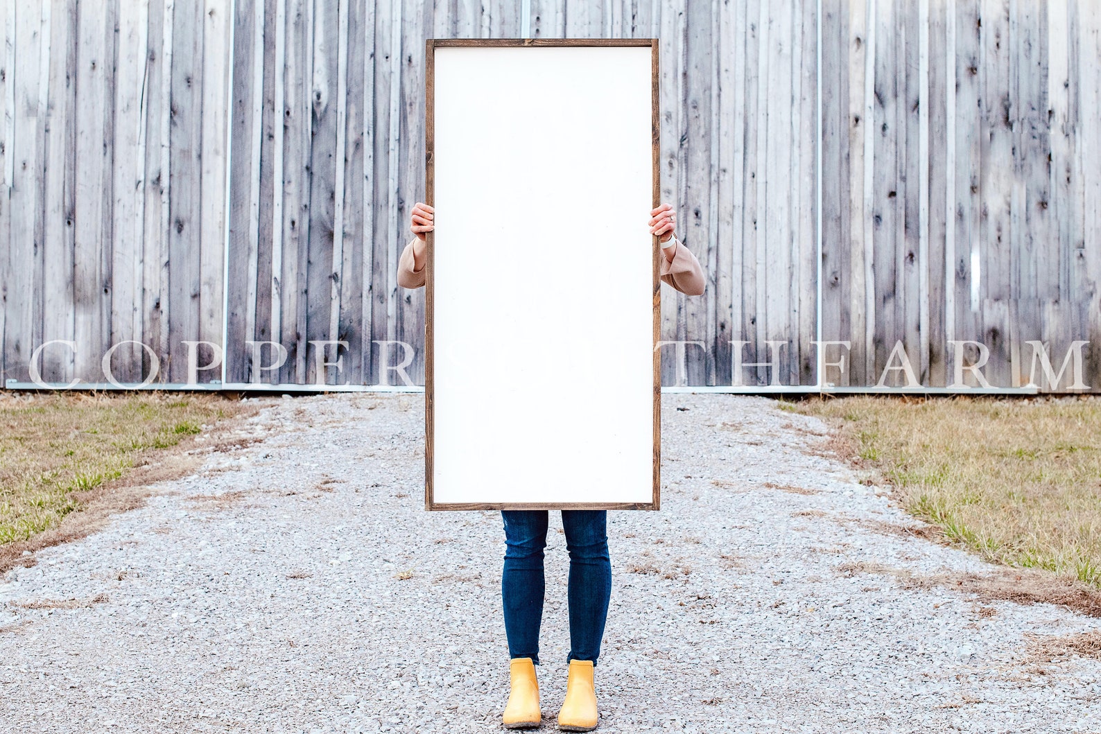 Rustic Barn and Model Mockup | Blank Wood Sign | Vertical 24x48 Cottage ...
