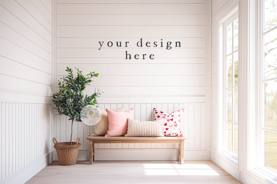 Blank Wall Mockup | Entryway Scene With Valentine's Day Details | JPEG ...
