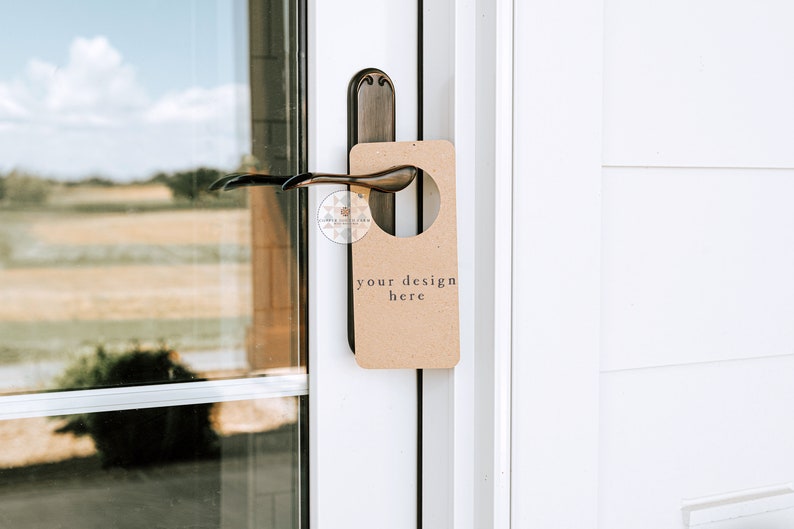Craft Paper Door Hanger Sign Mockup Door Handle Sign Mockup - Etsy