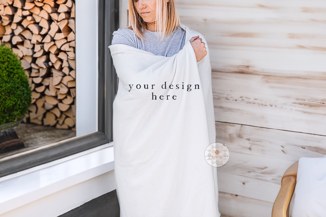 White Blanket Mockup White Throw Mockup JPEG and PSD Files - Etsy