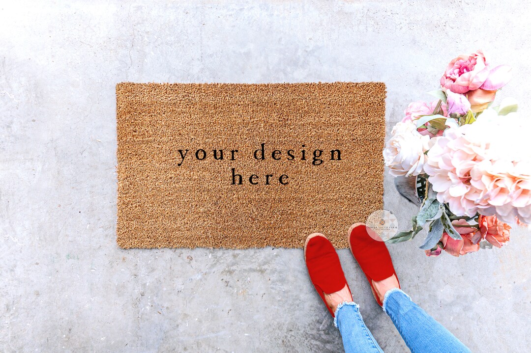 Cute Welcome Mat Mockup | Welcome Mat Mockup | Personalized Door Mat ...
