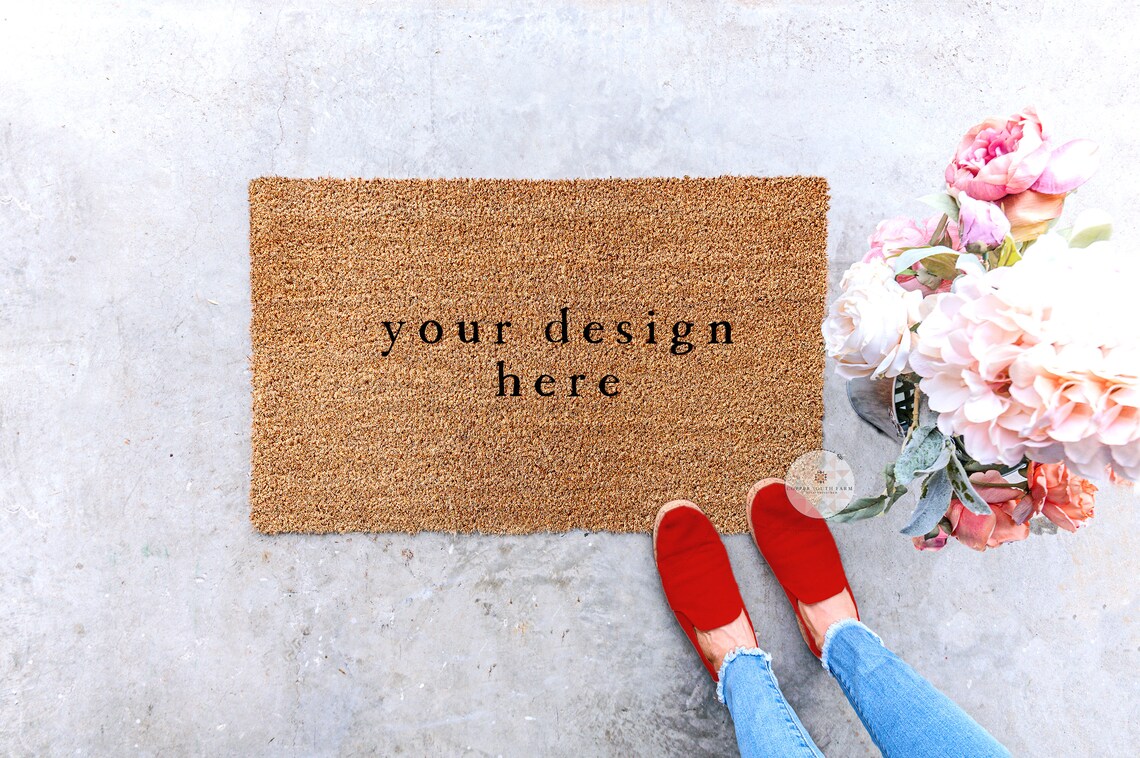 Cute Welcome Mat Mockup | Welcome Mat Mockup | Personalized Door Mat ...