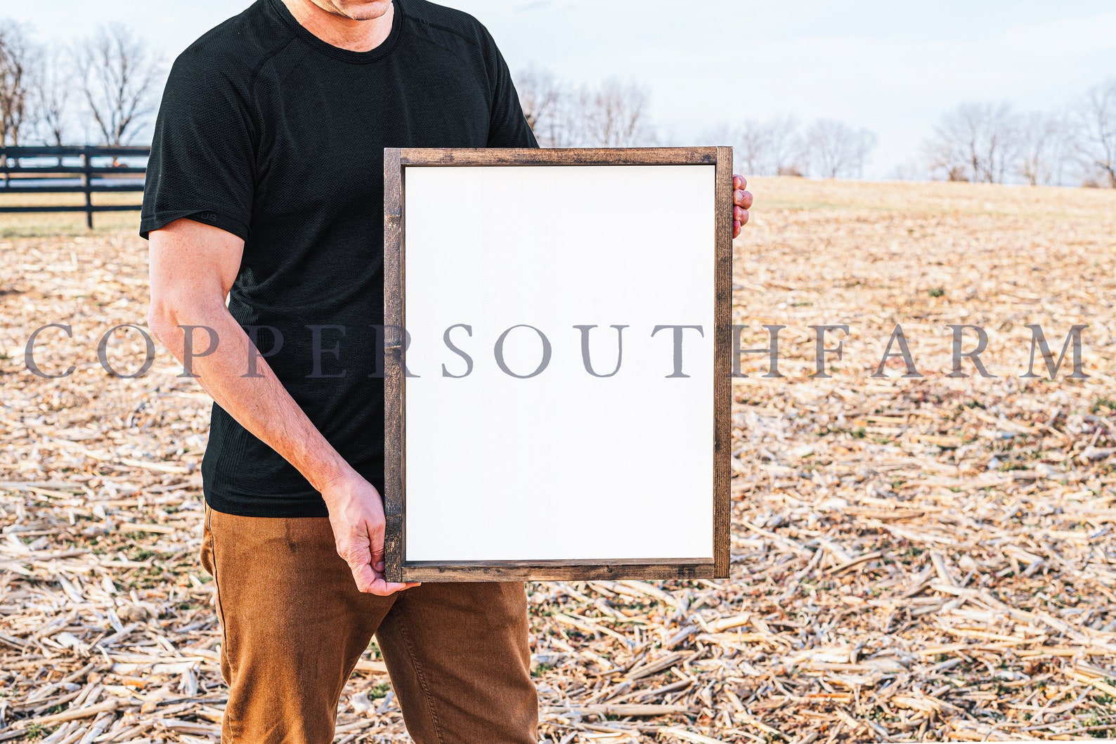 16x20 Blank Farmhouse Sign Male Model With Farm Scene | Etsy