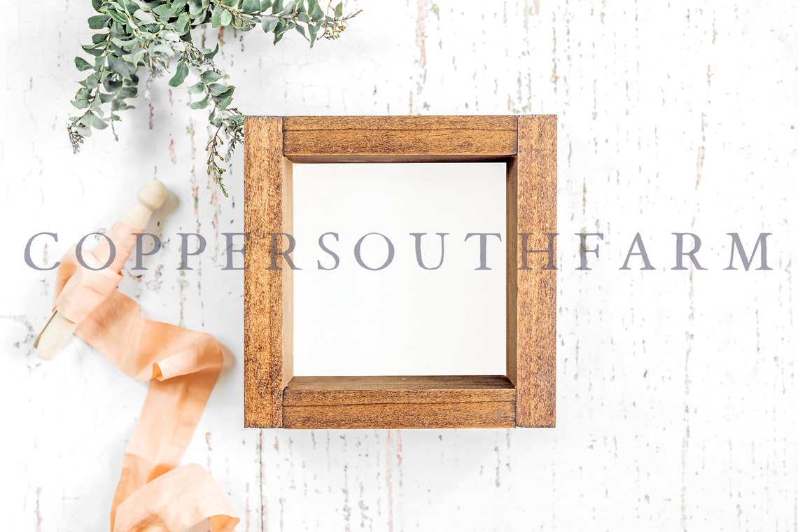 Simple Farmhouse Theme | 6x6 Blank Wood Sign | Cute Wood Sign Mockup ...