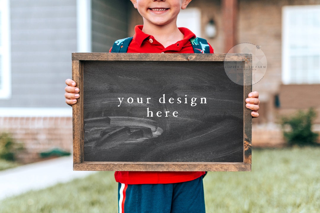 Back to School Sign Mockup | 12x18 School Chalkboard Sign | Model ...