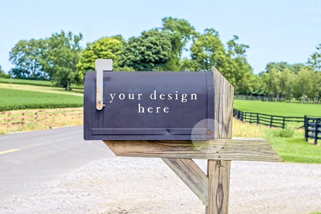 Mailbox Decal Mockup | Rustic Farm Mailbox Scene | Personalized Mailbox ...