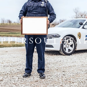 Law Enforcement Theme | Police Car Scene | 13x19 Wood Frame Mockup | - Etsy