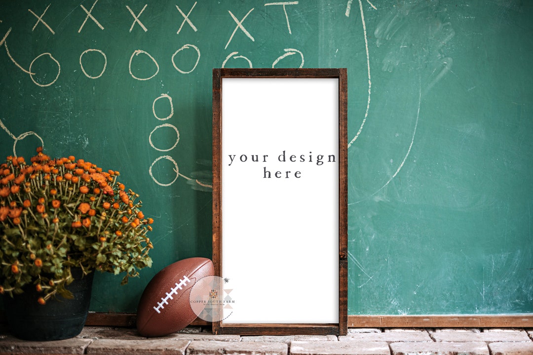 12x24 Blank Stained Farmhouse Sign | Football Season Theme | Wood Sign ...