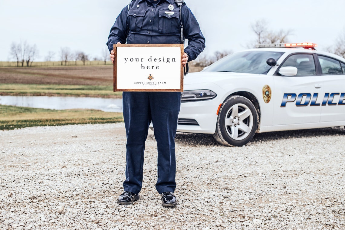 Law Enforcement Theme Police Car Scene 13x19 Wood Frame - Etsy