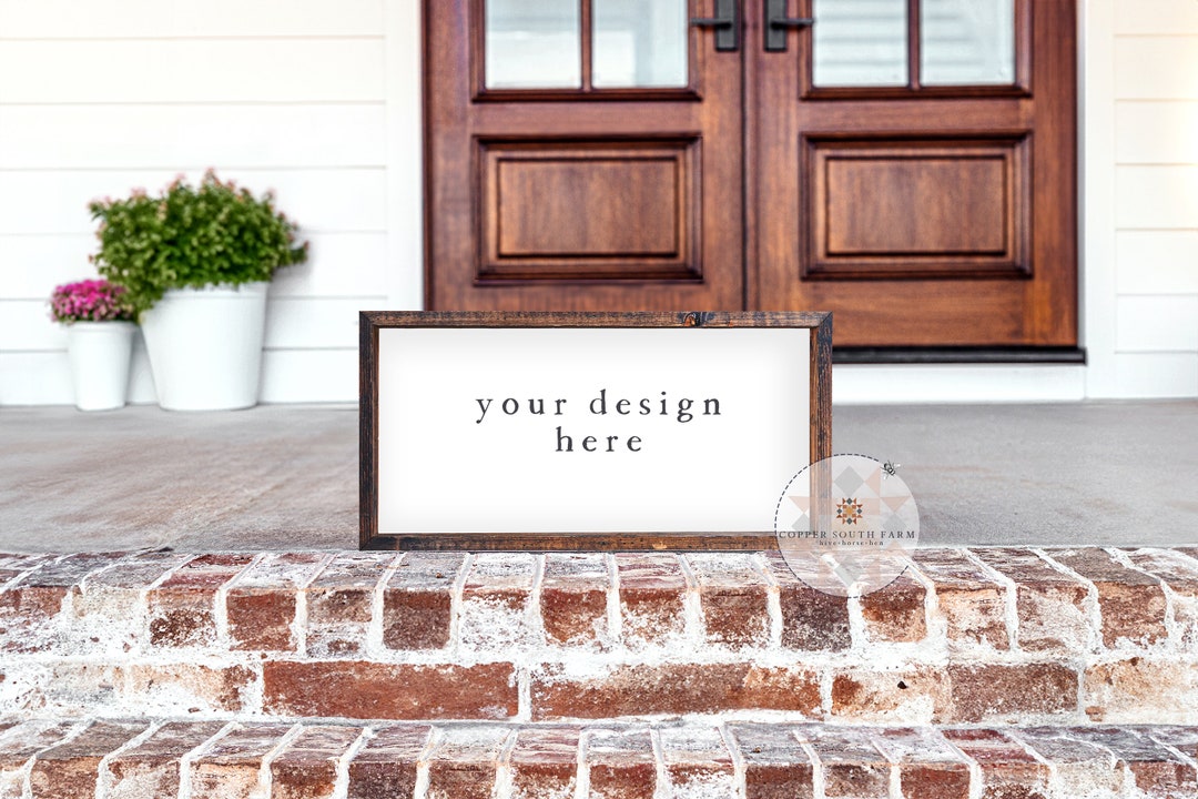 12x24 Blank Wood Sign JPEG Mockup | Porch Scene | JPEG Product ...