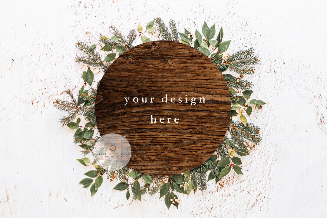 Blank Rustic Door Sign | Blank Wood Sign Mockup With Winter Theme ...