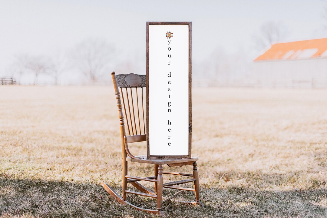 Rustic Country Scene | Blank Wood Sign | Vertical 12x36 Cottage Sign ...