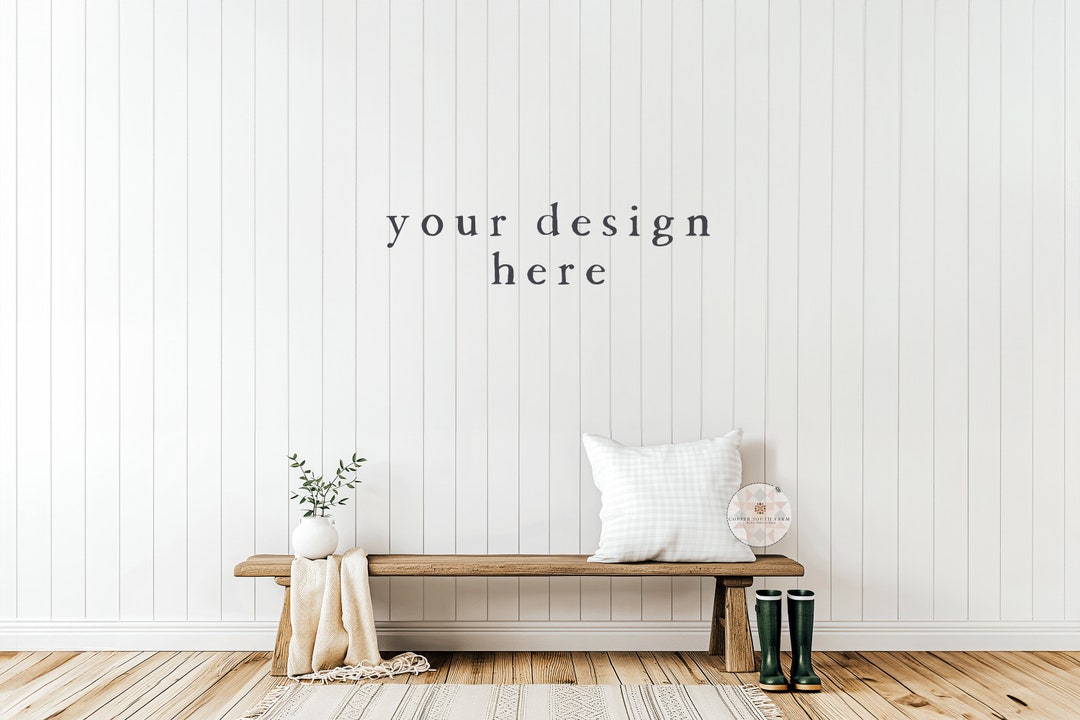 Blank Wall Mockup | Entryway Scene With Farmhouse Details | JPEG ...