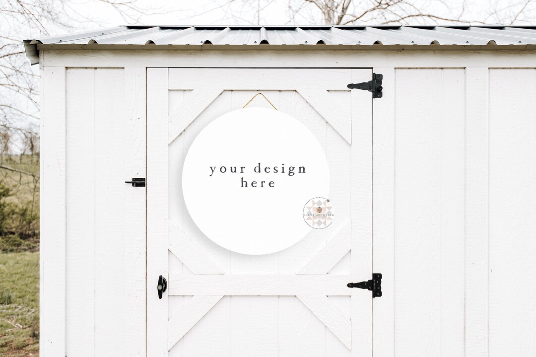 White Blank Rustic Door Sign Farmhouse Door Scene Blank Wood Sign ...