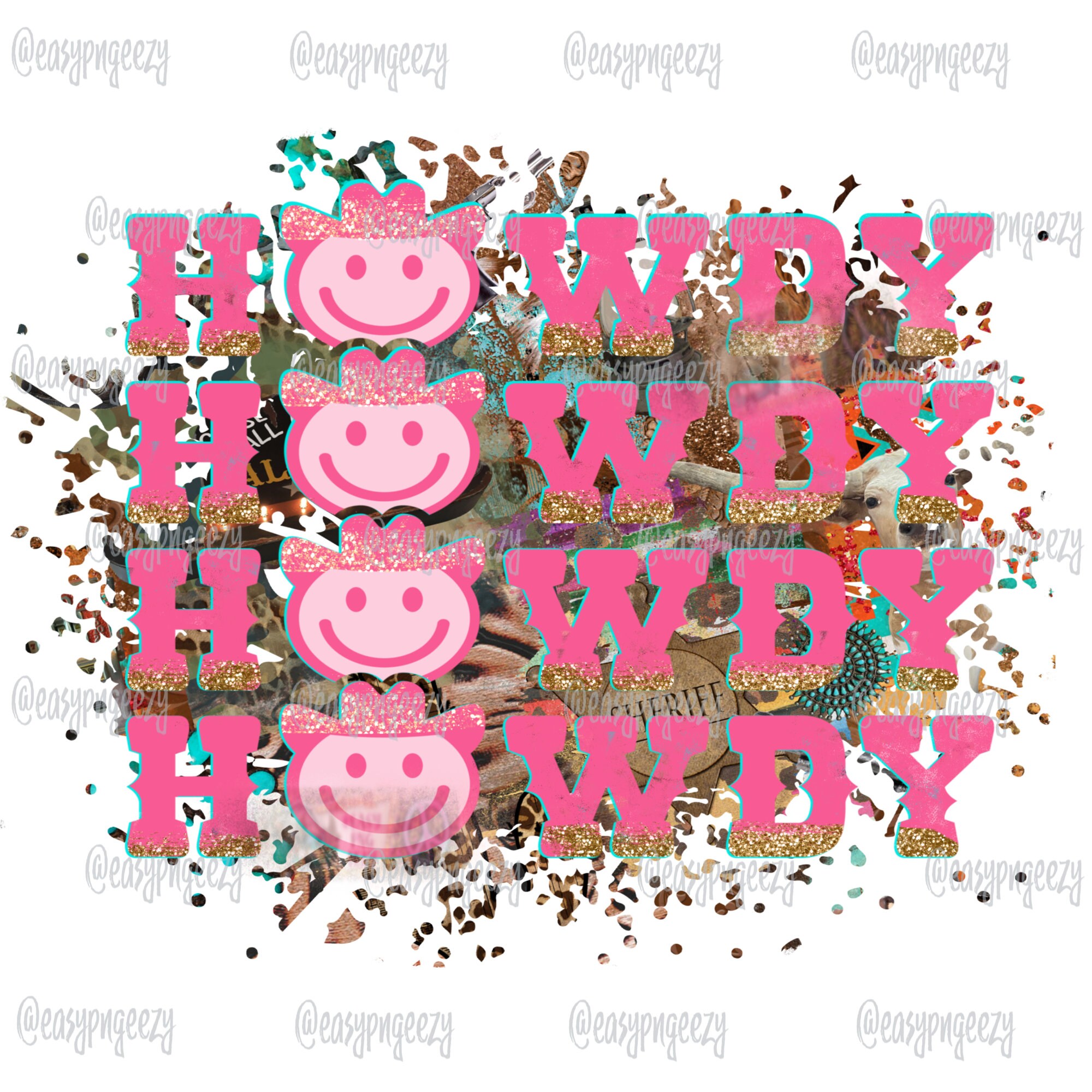 Cute Howdy Smiley Face Png for Sublimation Tshirts and Tumblers/png for ...