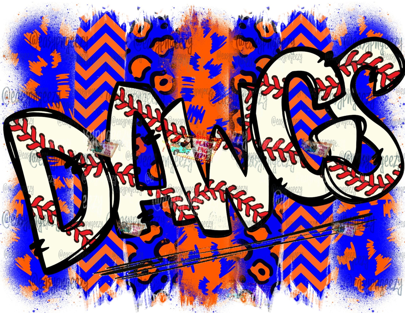 Dawgs Baseball Png Orange Blue/baseball Letters/baseball Mom/baseball ...