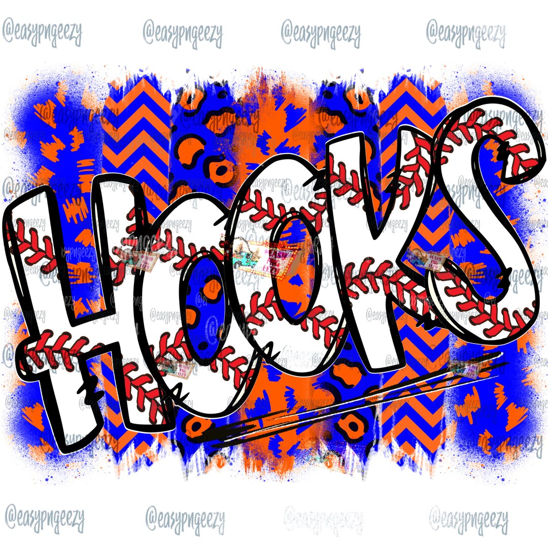 Hooks Baseball Png Orange Blue/baseball Letters/baseball Moms/baseball ...