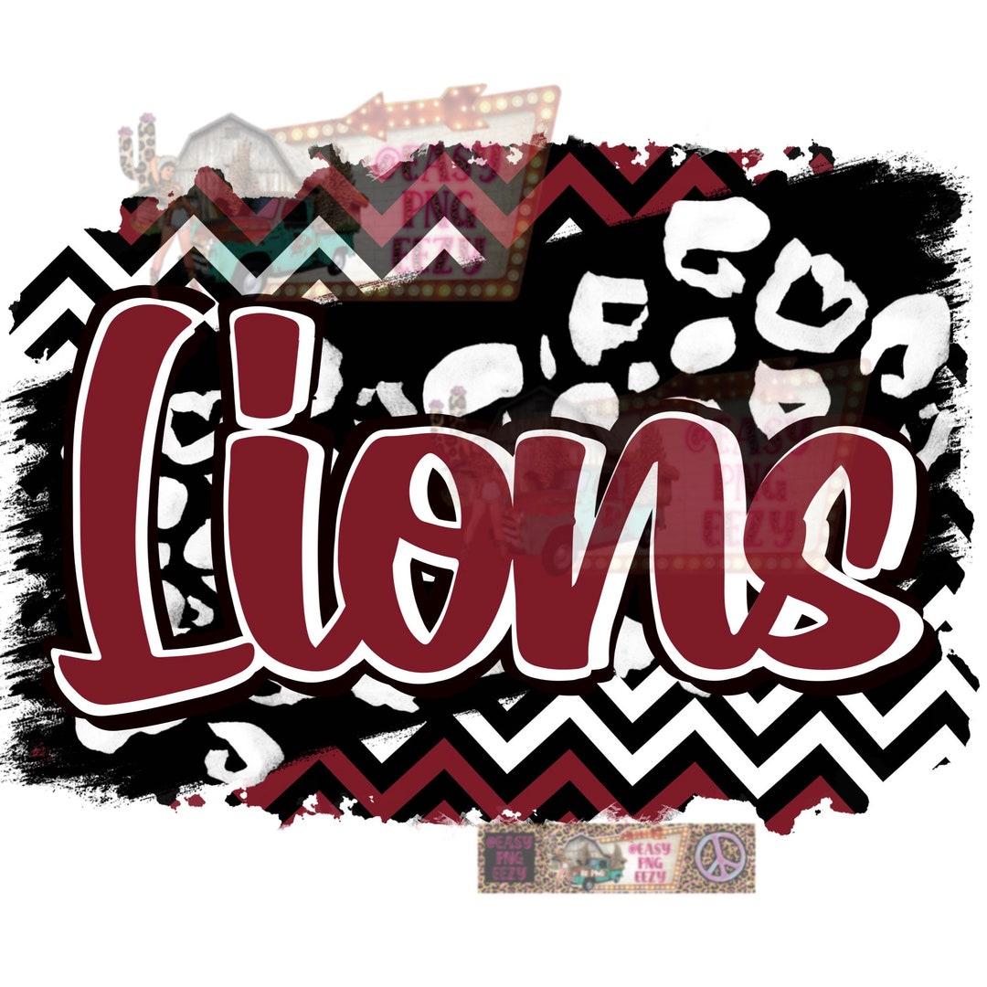Maroon Lions Sublimation Png/digital Png/lions Png/maroon and Black ...