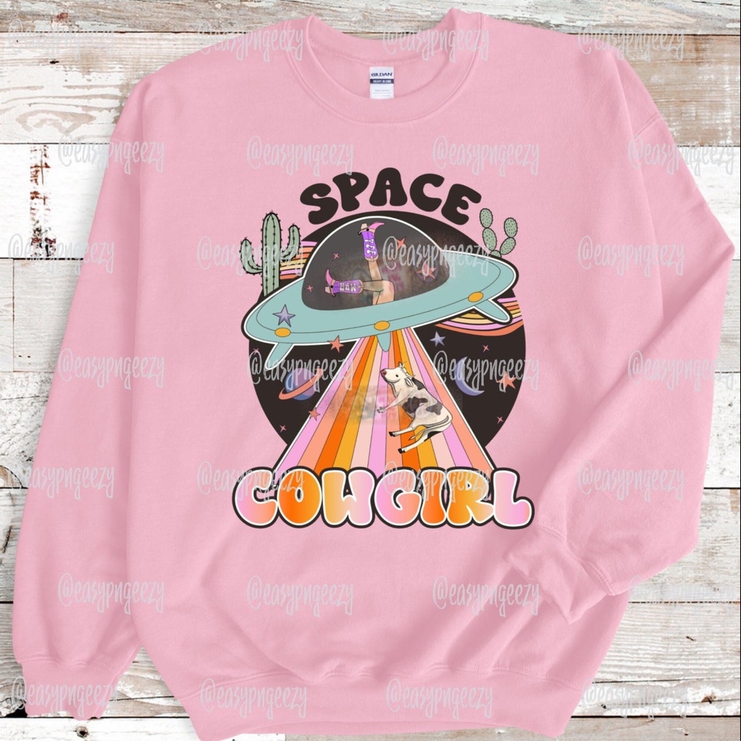 Space Cowgirl Pink Crewneck Sweatshirt/custom Gift/space Cows/vintage ...