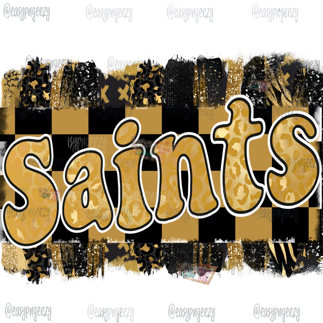 Saints Black Gold Retro Groovy Racing Png/cheer/saints Football/soccer ...
