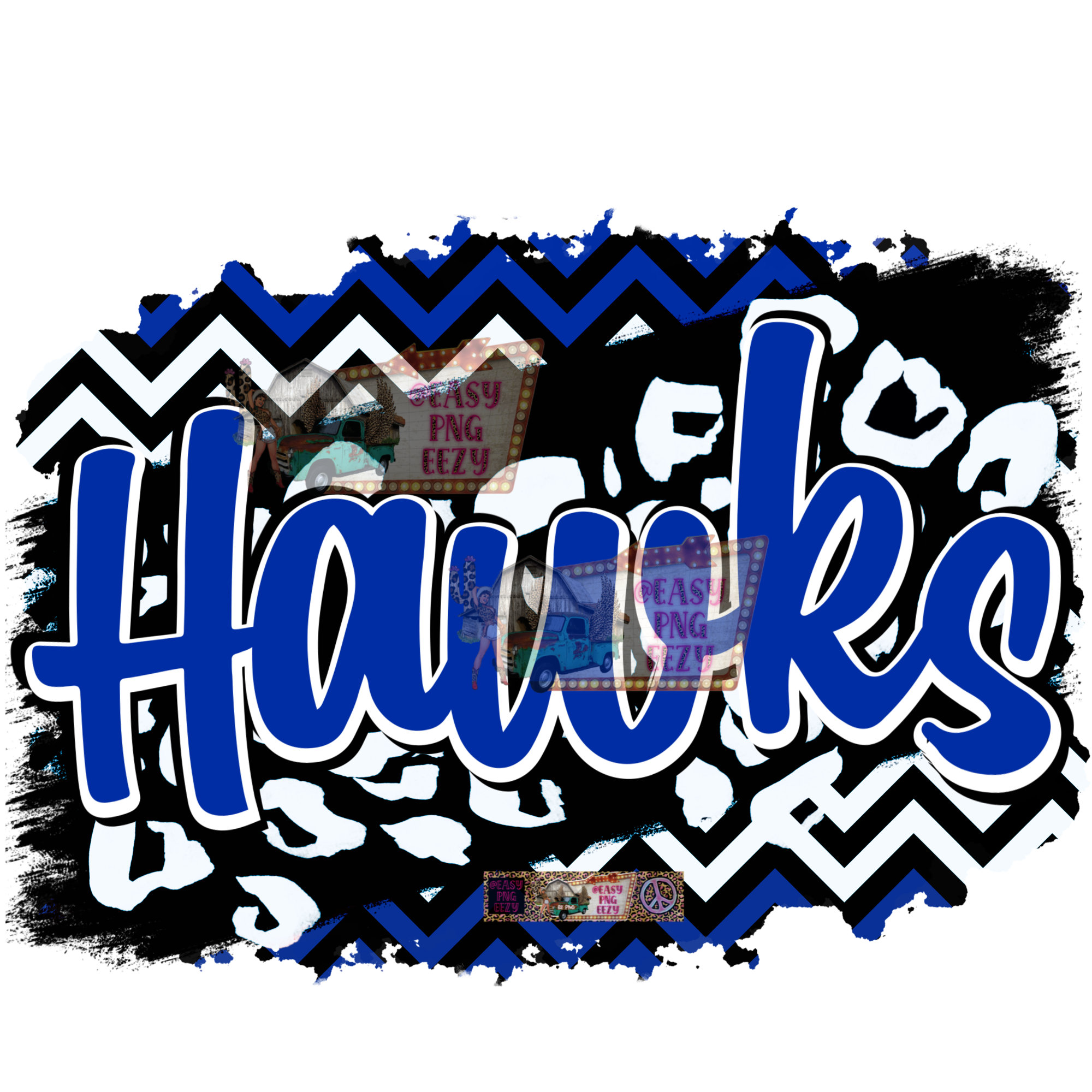 Hawks Sublimation Png/digital Drawing/hawks Png/blue Black/hawks Mascot ...