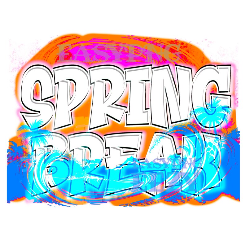 Spring Break Theme Png/downloadable/diy Tshirt/bag/tumbler/gift Shop ...