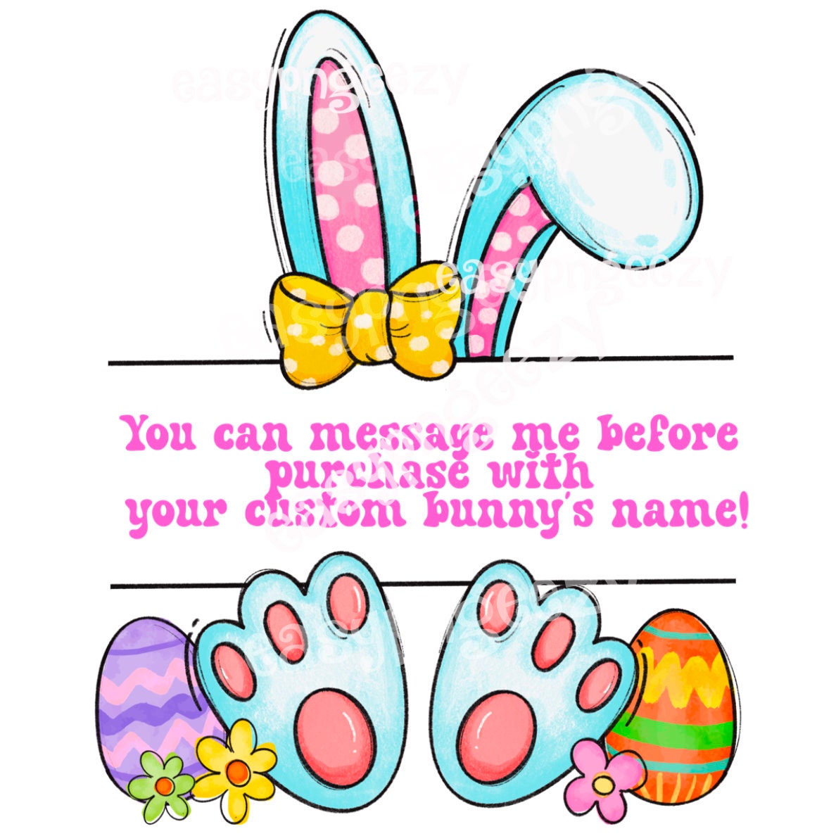 Customized Easter Bunny Names/family Holiday Sublimation/kids Custom ...