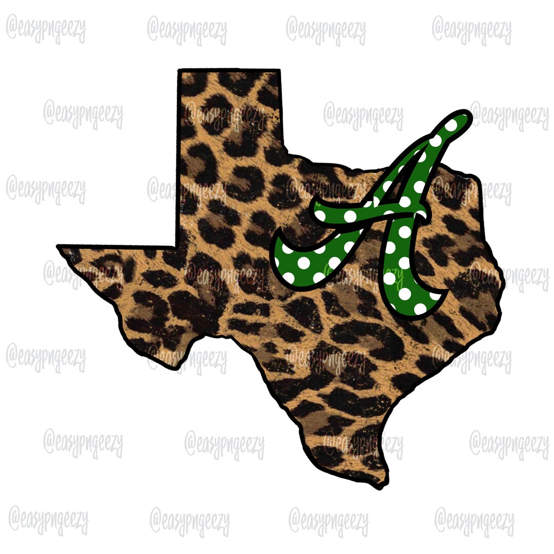 Brown Leopard Texas Sublimation/a Initial A/TX Png/monogram/texas Png ...