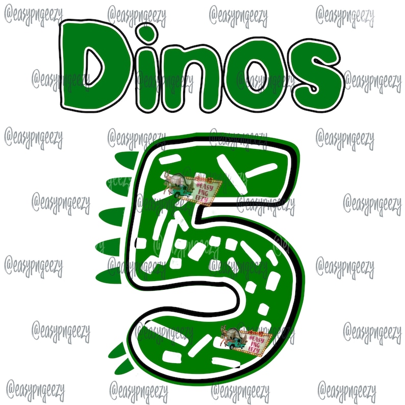 Team Dinos Png Numbers 1 - 5/dinos Sublimation Png/dino Png/dinosaur ...