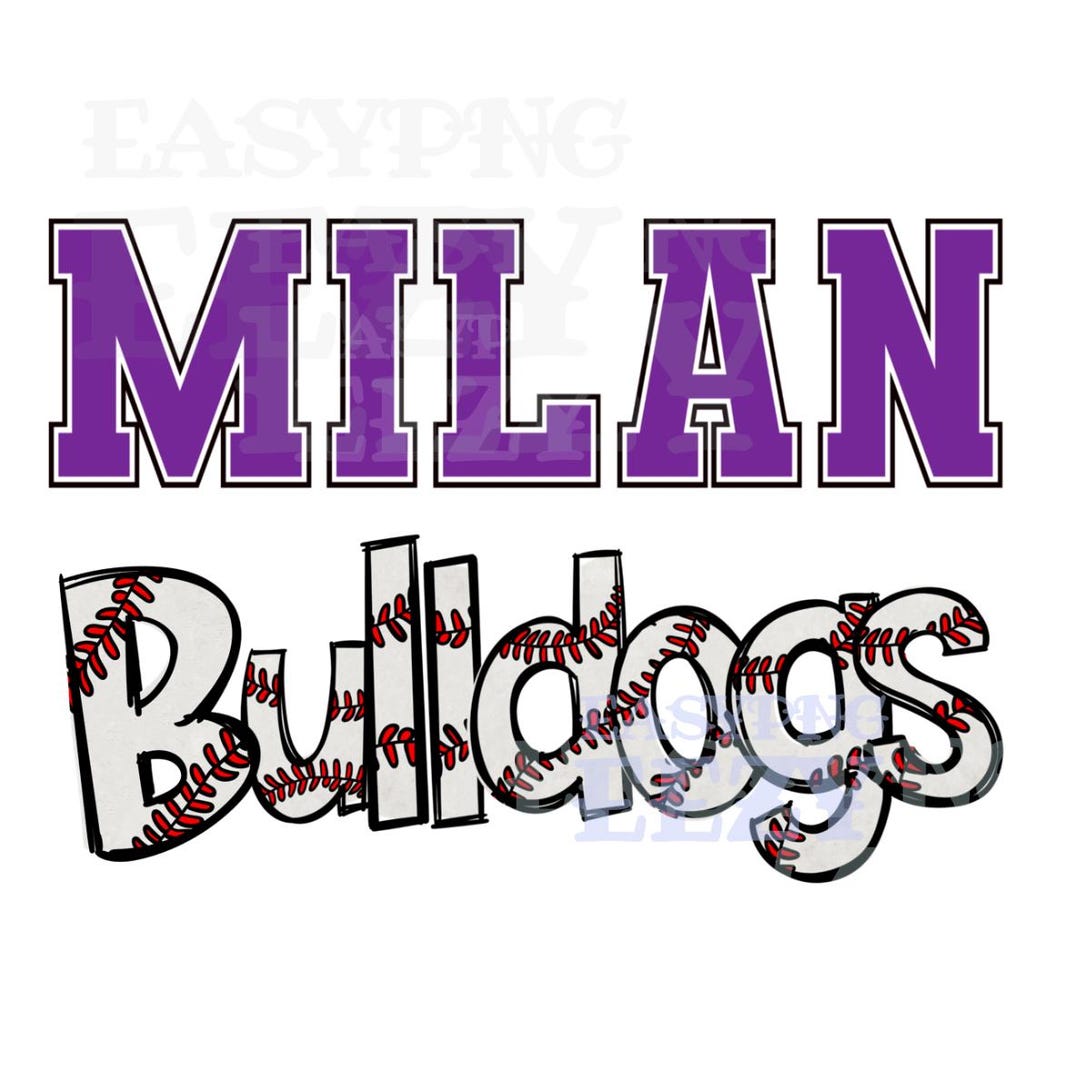 Milan Bulldogs Baseball Png for Printing/baseball Letters/baseball Mom ...