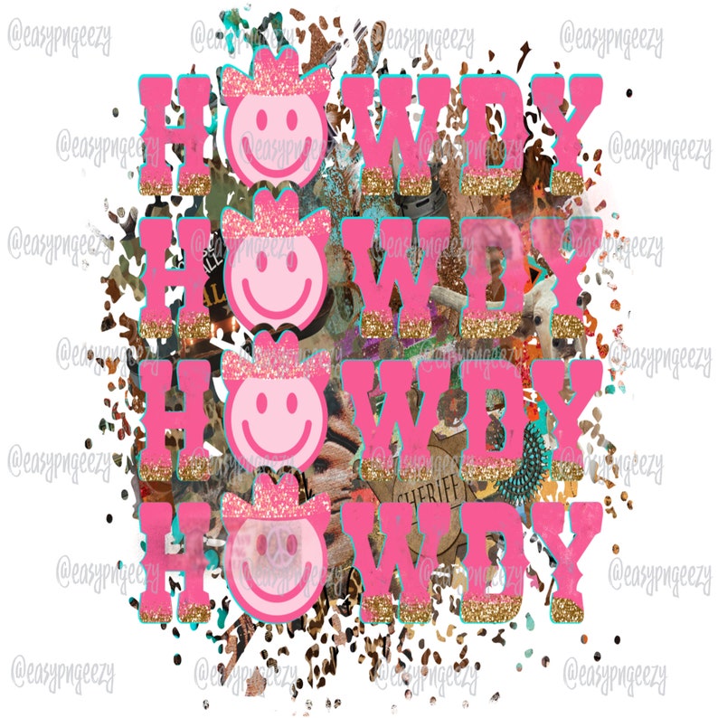 Cute Howdy Smiley Face Png for Sublimation Tshirts and Tumblers/png for ...
