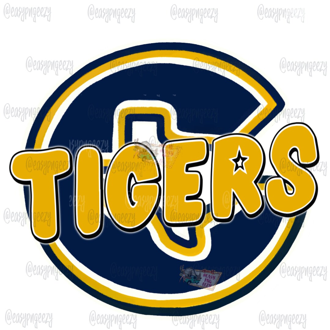 Tigers Gold and Blue Texas Mascot/football Season/game Day Png ...