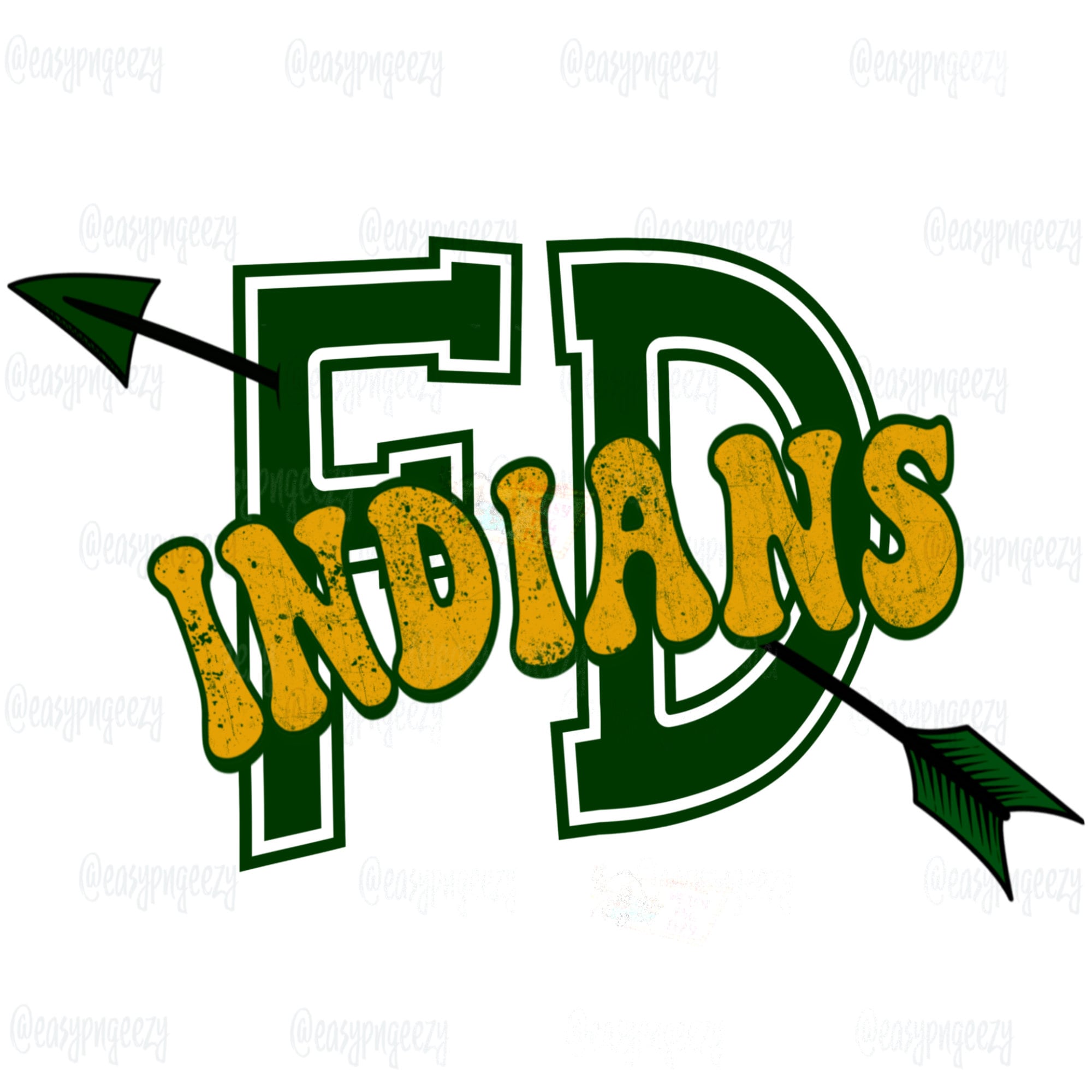 FD Indians Arrow Png/indians Green Gold/fort Davis Indians Logo/gift ...