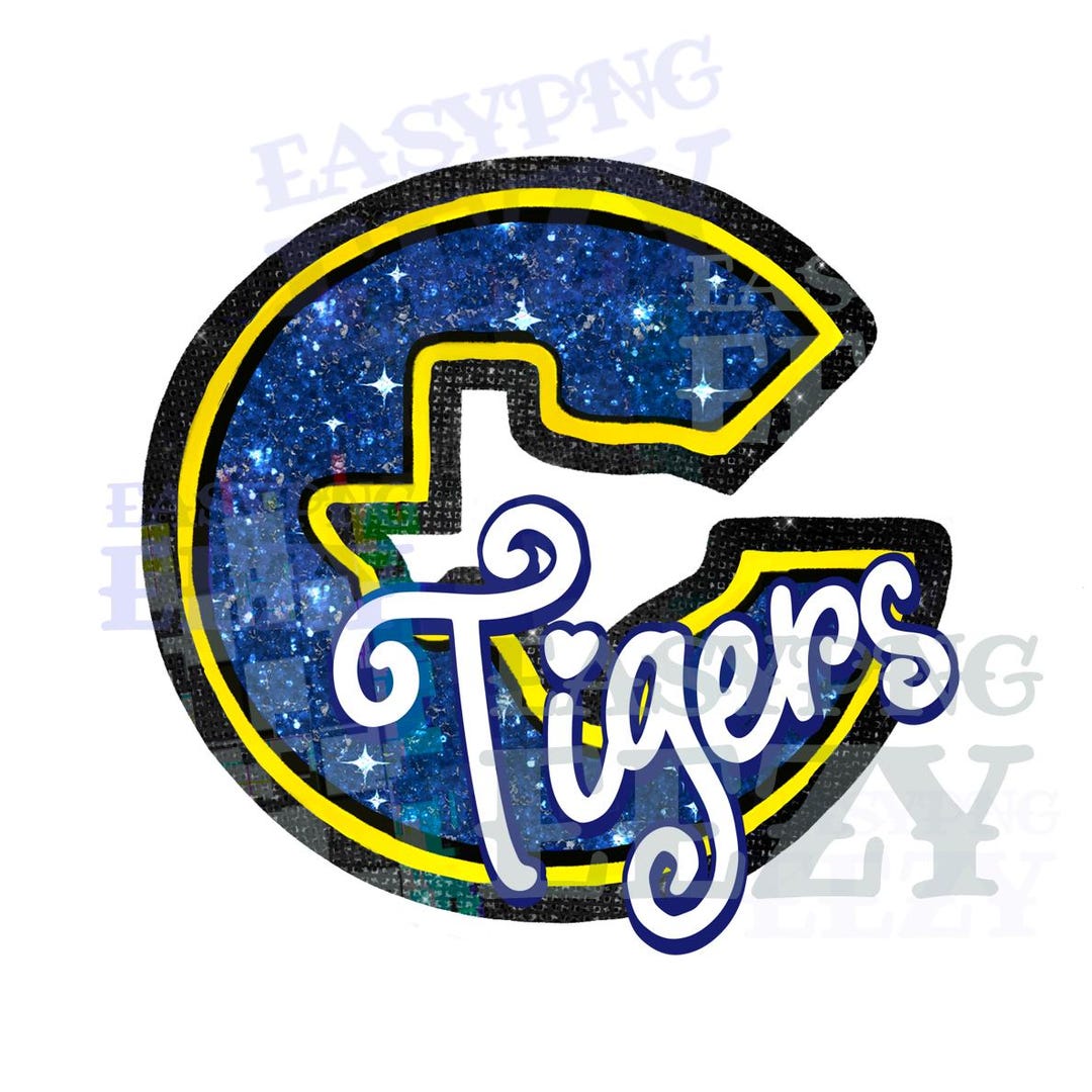 Corsicana Texas Tigers Png/glittery Sublimations/blue Yellow Mascot ...
