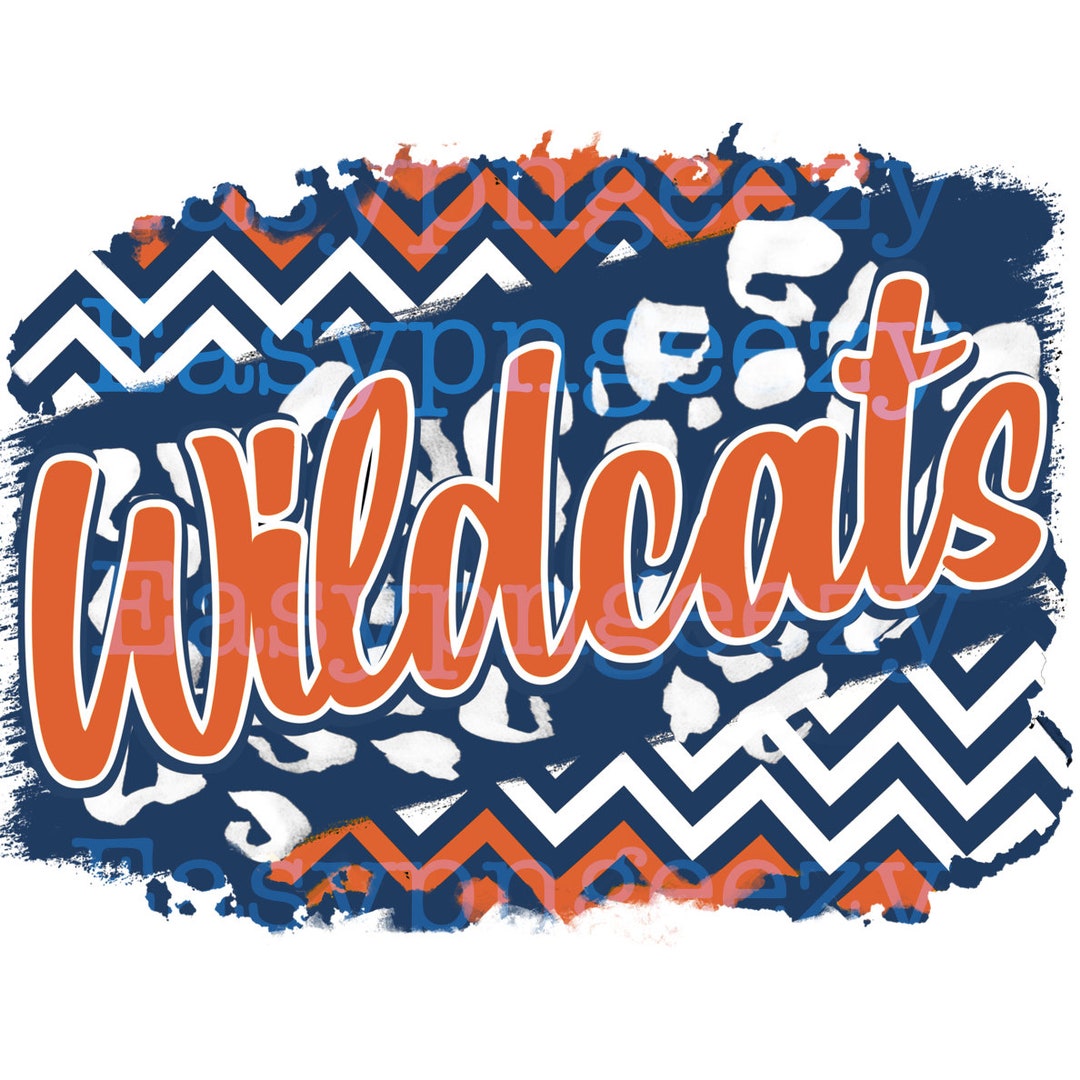 Wildcats Sublimation Png/digital Drawing/wildcat/orange and Navy/mascot ...