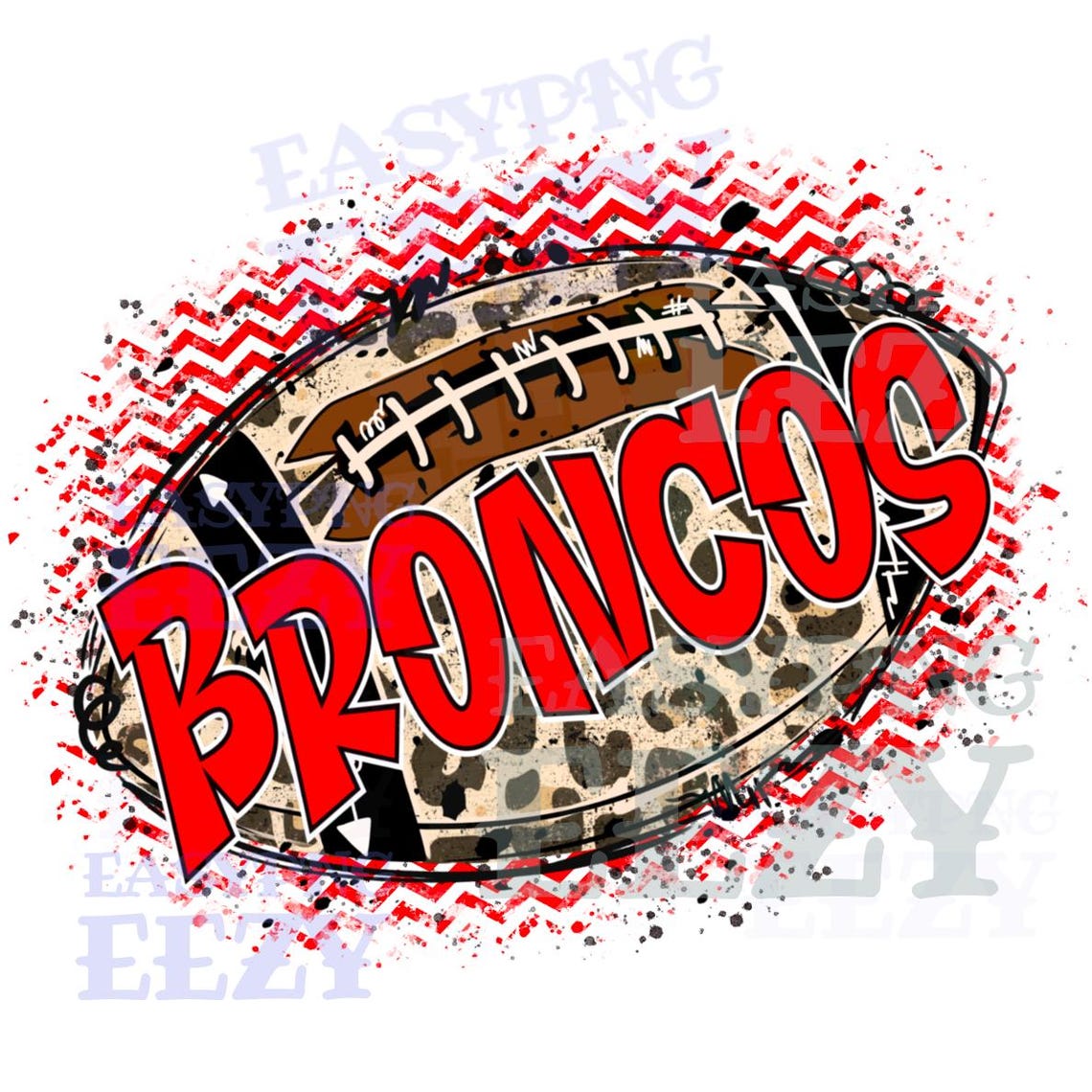 Broncos Red Football Chevron Png/broncs Football Mascot/custom ...