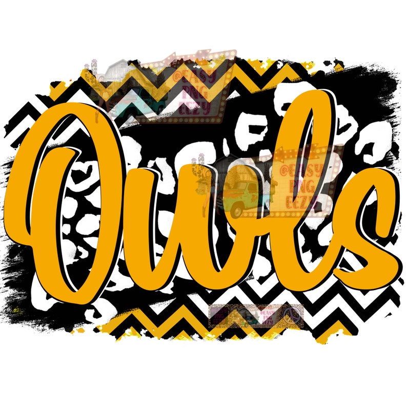 Owls Sublimation Png/digital Drawing/owls Png/yellow/black/owls Mascot ...