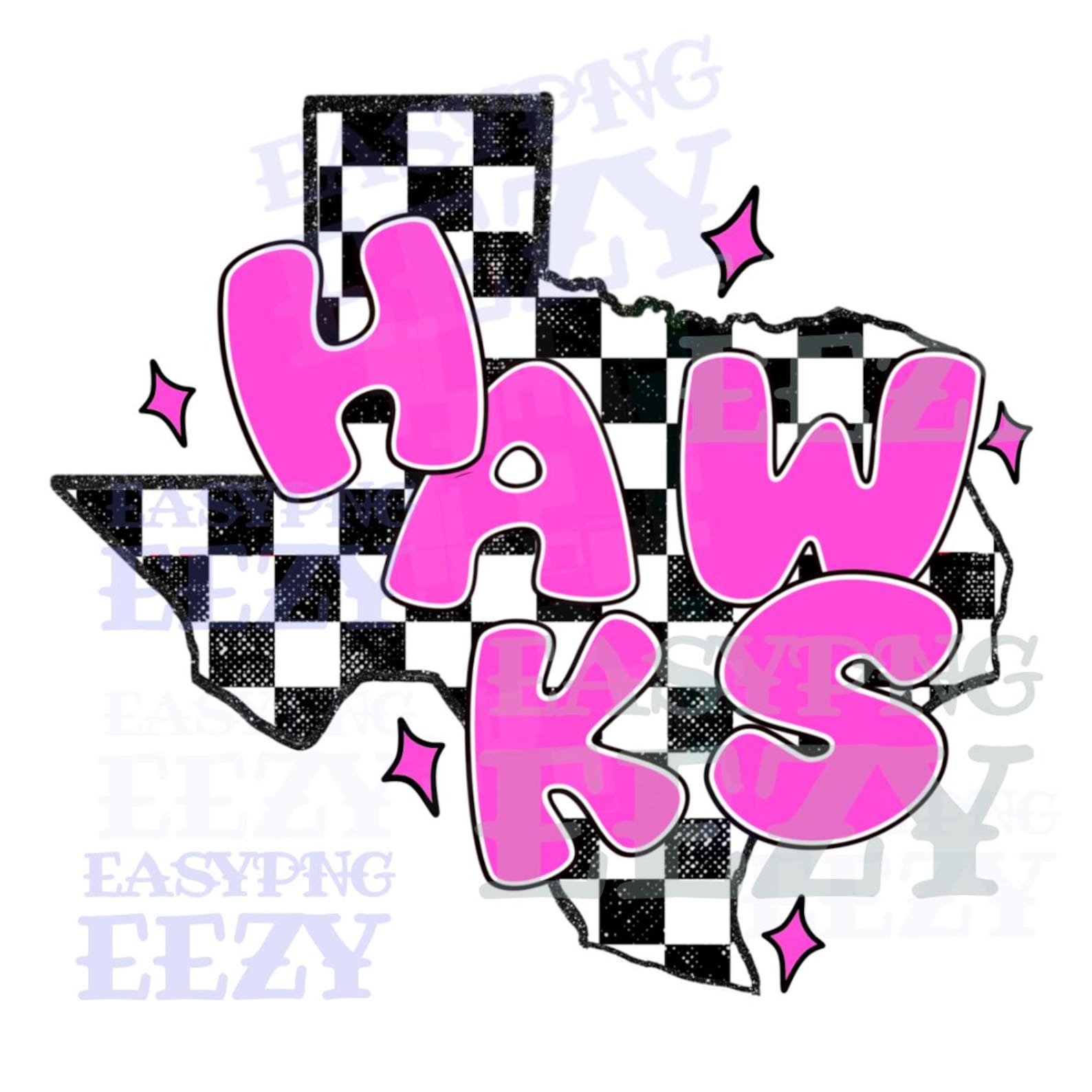 Hawks Texas Sublimation Diy Png/checkered TX Pink Mascot/spirit Wear ...