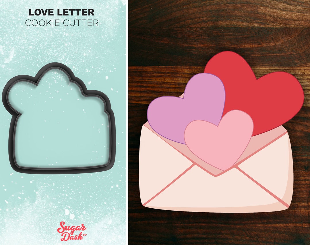 Love Letter With Hearts Cookie Cutter - Etsy