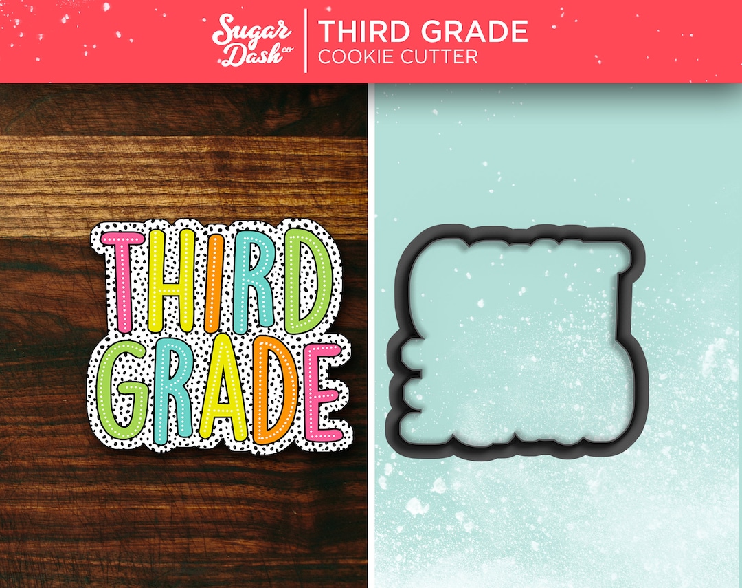 Third Grade Text Word Cookie Cutter for Back to School - Etsy