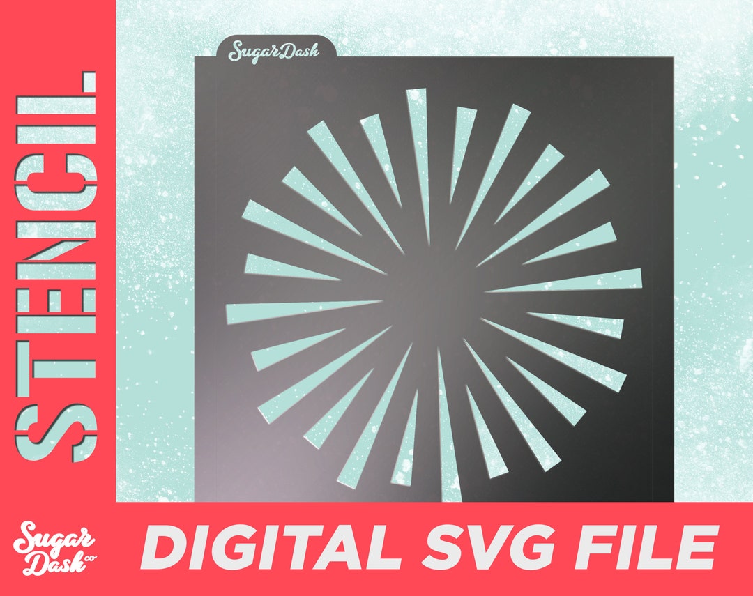 Radial Beam Stencil - Digital SVG File - Etsy Australia