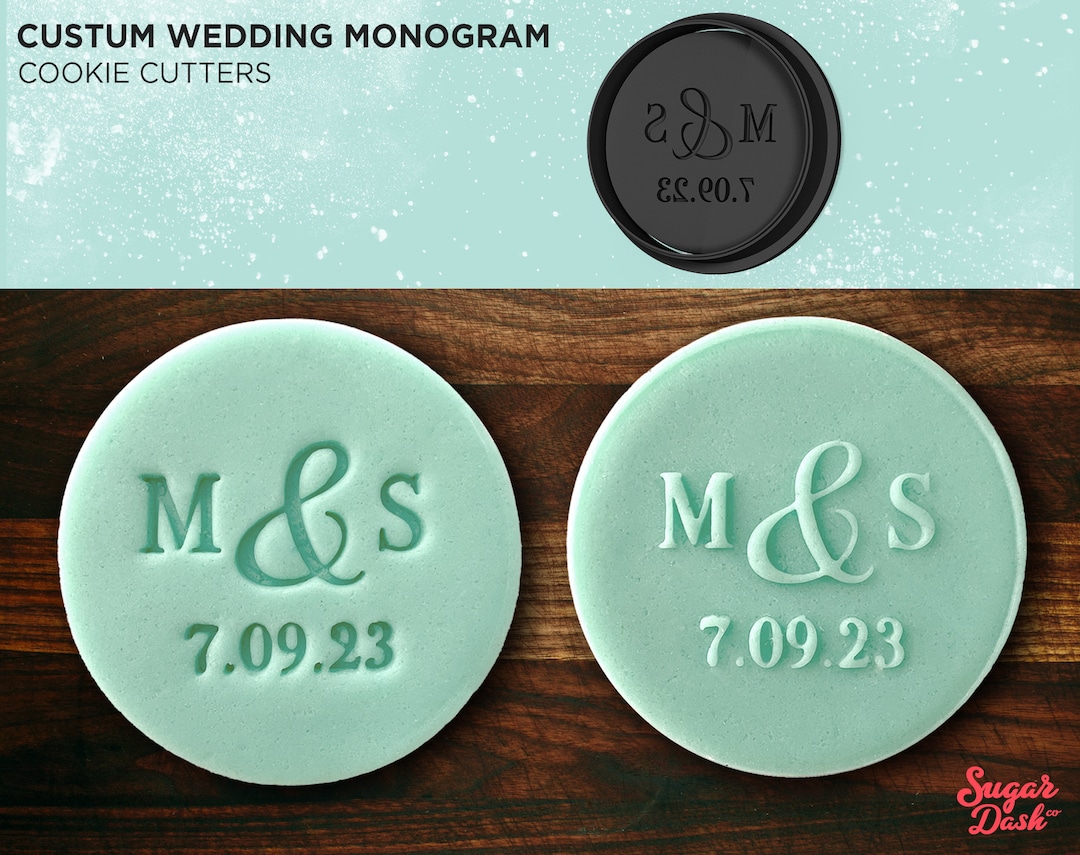 Custom Wedding Monogram Cookie Stamp and Cutter for Fondant - Etsy