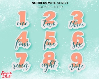 Set of Numbers Script 1-9 Cookie Cutter 2, 3, 4, 5, 6, 7, 8 - Etsy