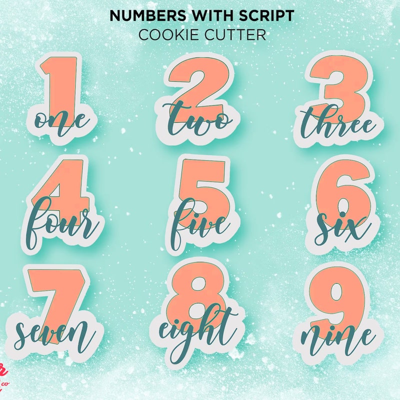 Number Script 3 - Etsy