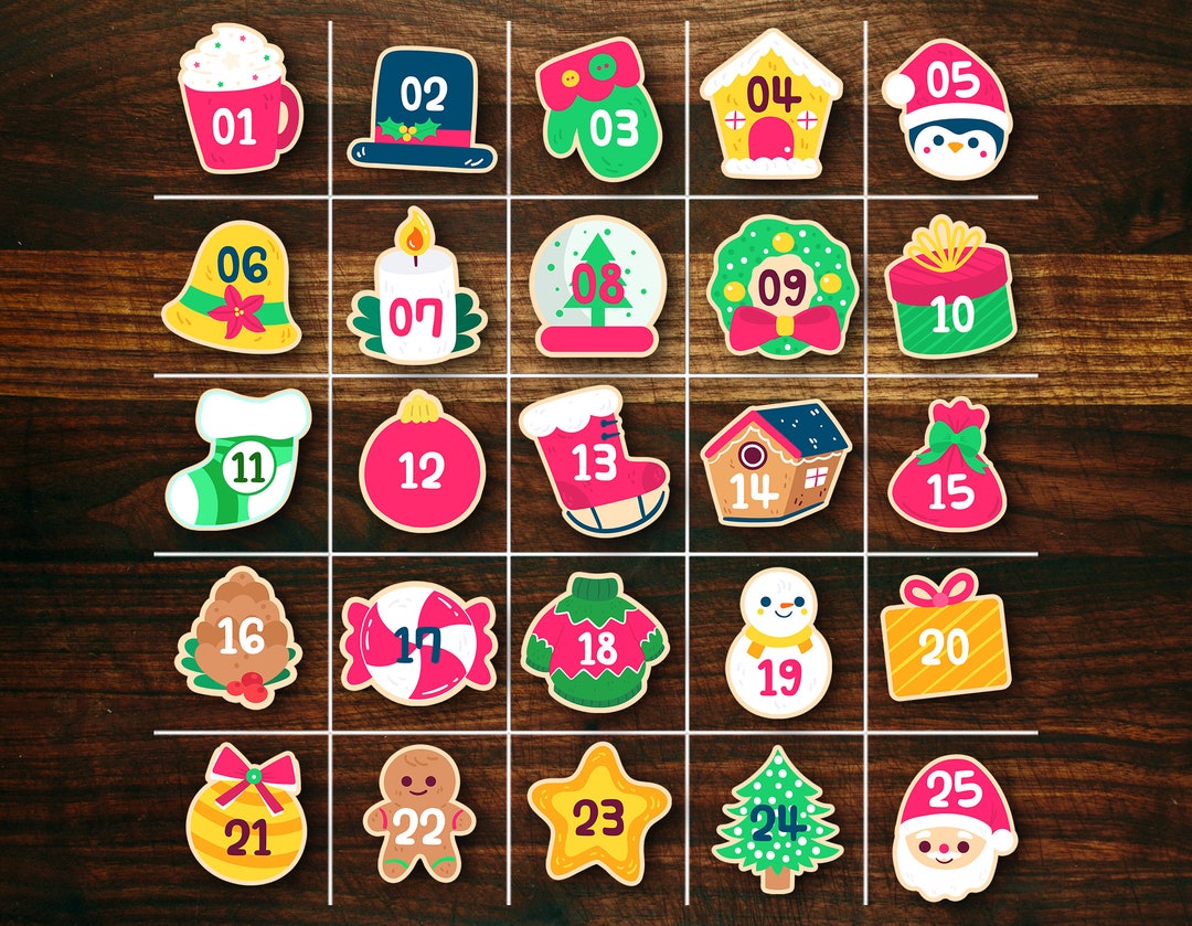 Christmas Advent Calendar Mini Set Cookie Cutter - Etsy