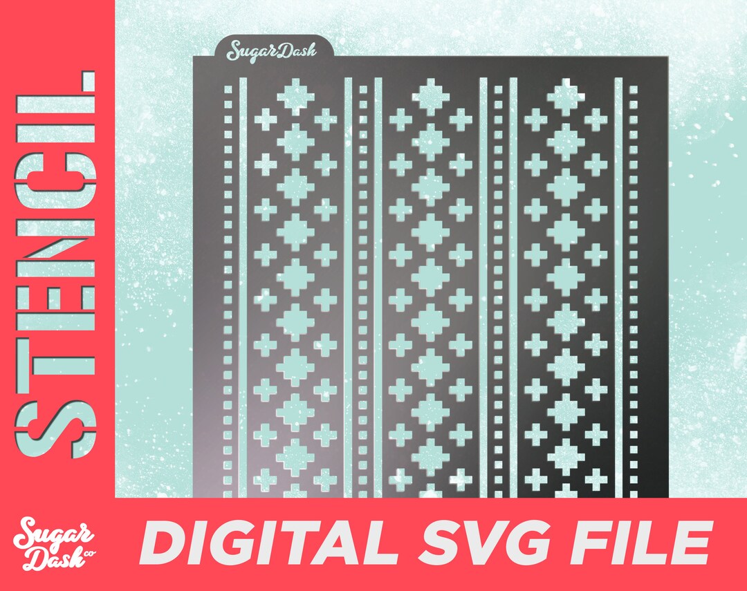 Christmas Sweater Pattern Stencil #13 - Digital SVG File - Etsy