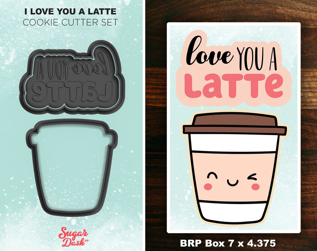 Valentines Cookie Cutter Set - Love You a Latte - Etsy