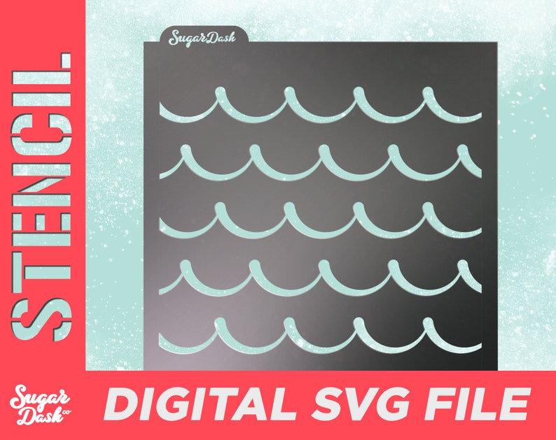 Waves Stencil 22 Digital SVG File - Etsy