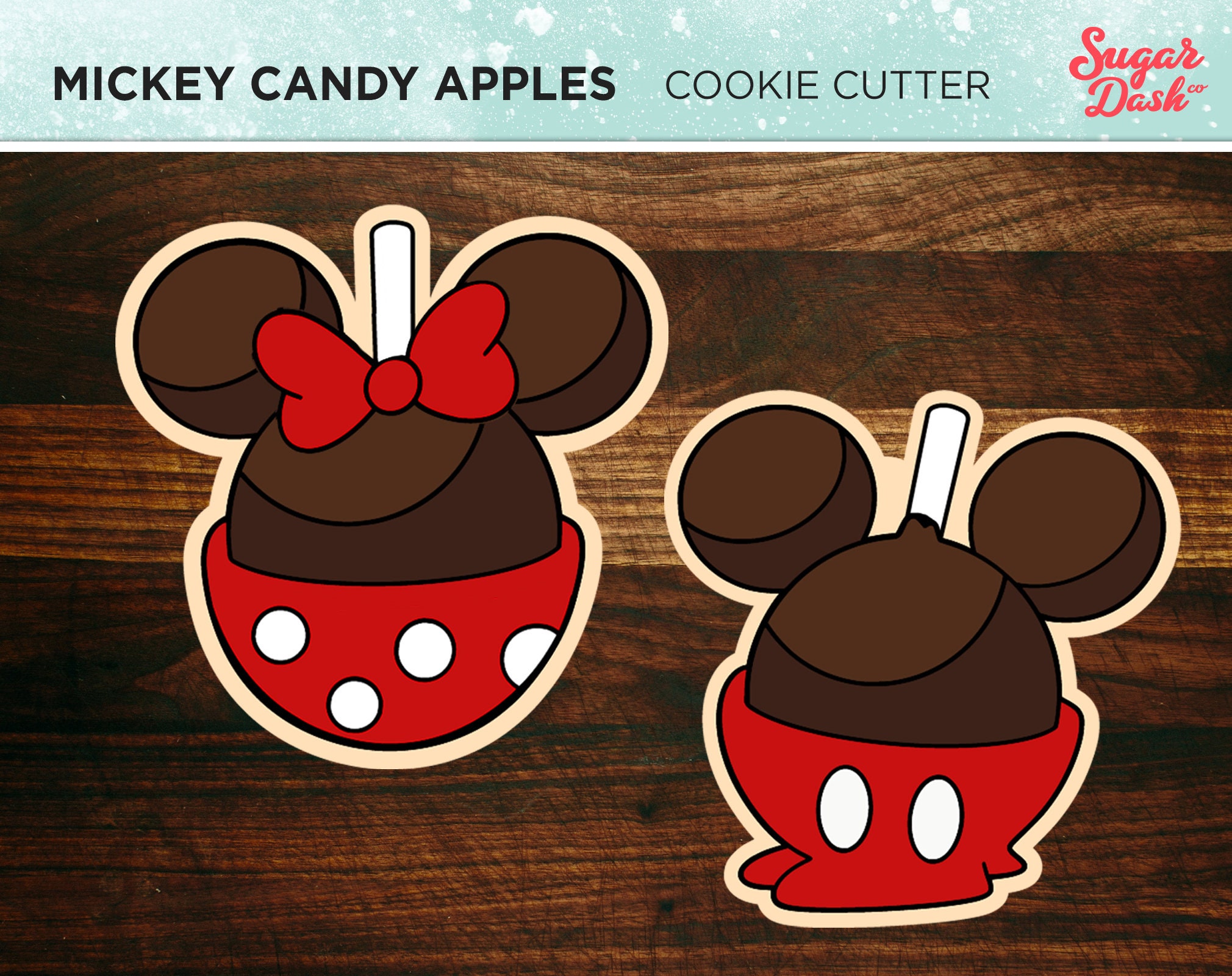Mickey and Minnie Mouse Candy Apple Cookie Cutter - Etsy